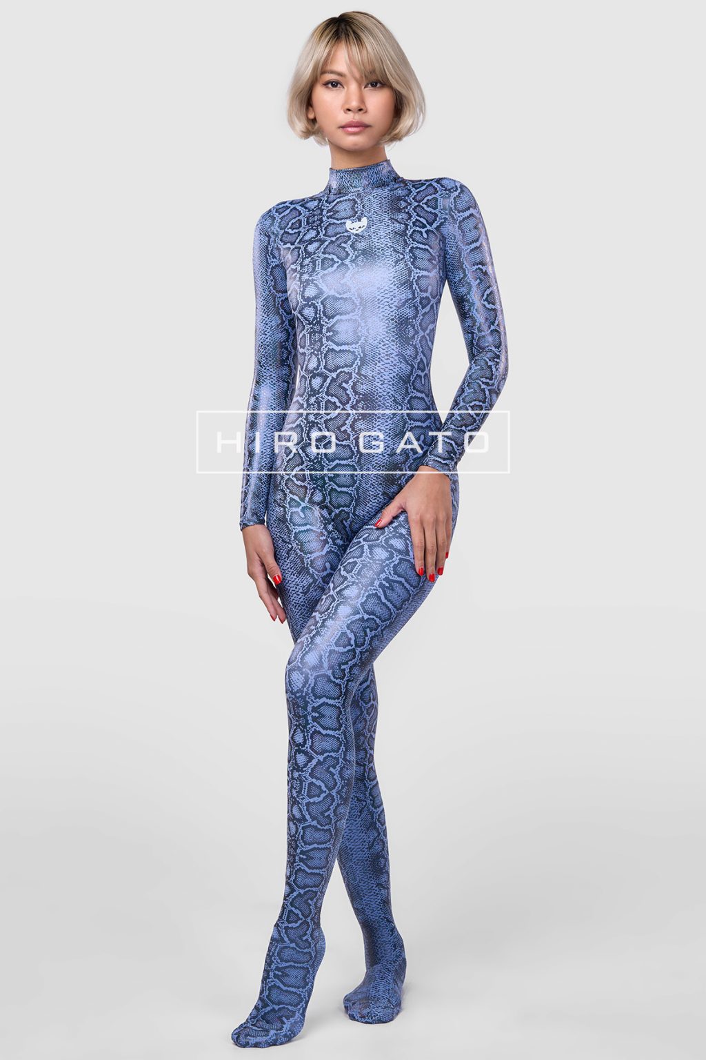 Snakeskin Catsuit Blue Black Zentai - Hiro Gato