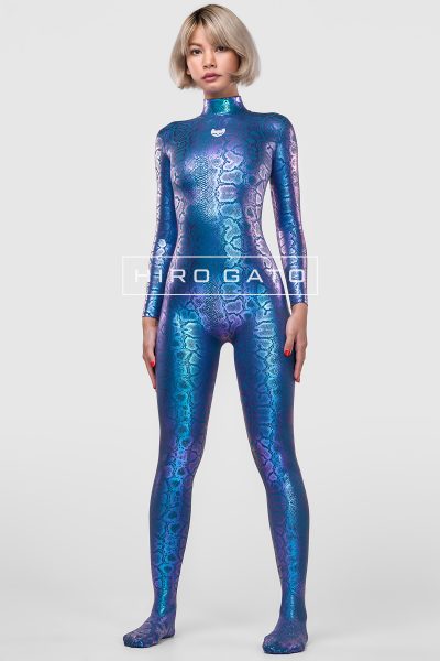 Snakeskin Catsuit Blue Purple Zentai - Hiro Gato