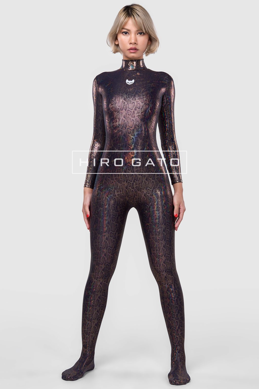 Snakeskin Catsuit Black Gold Zentai - Hiro Gato