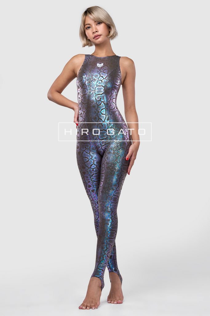 Snakeskin Unitard Gray Blue - Hiro Gato