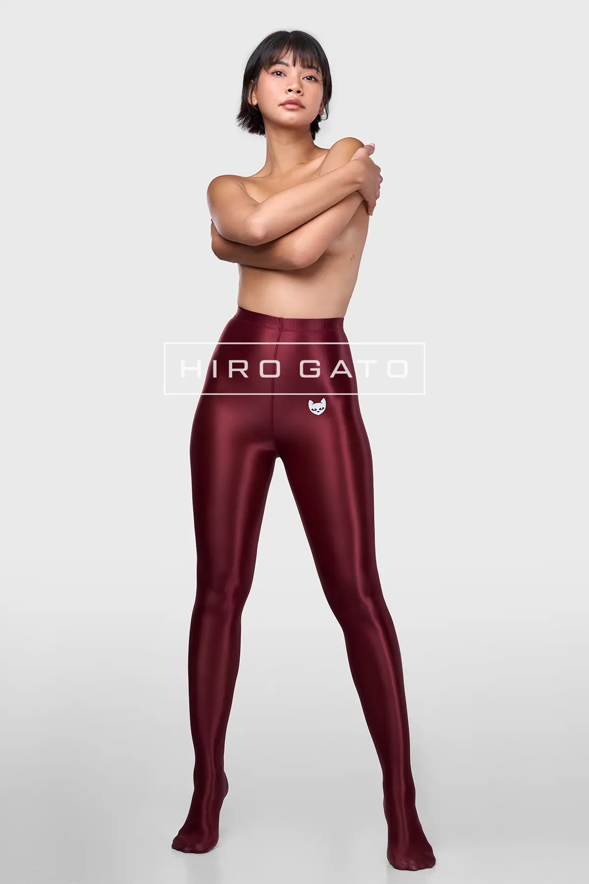 Glanz Nylon Leggings Kastanie Spandex - Hiro Gato