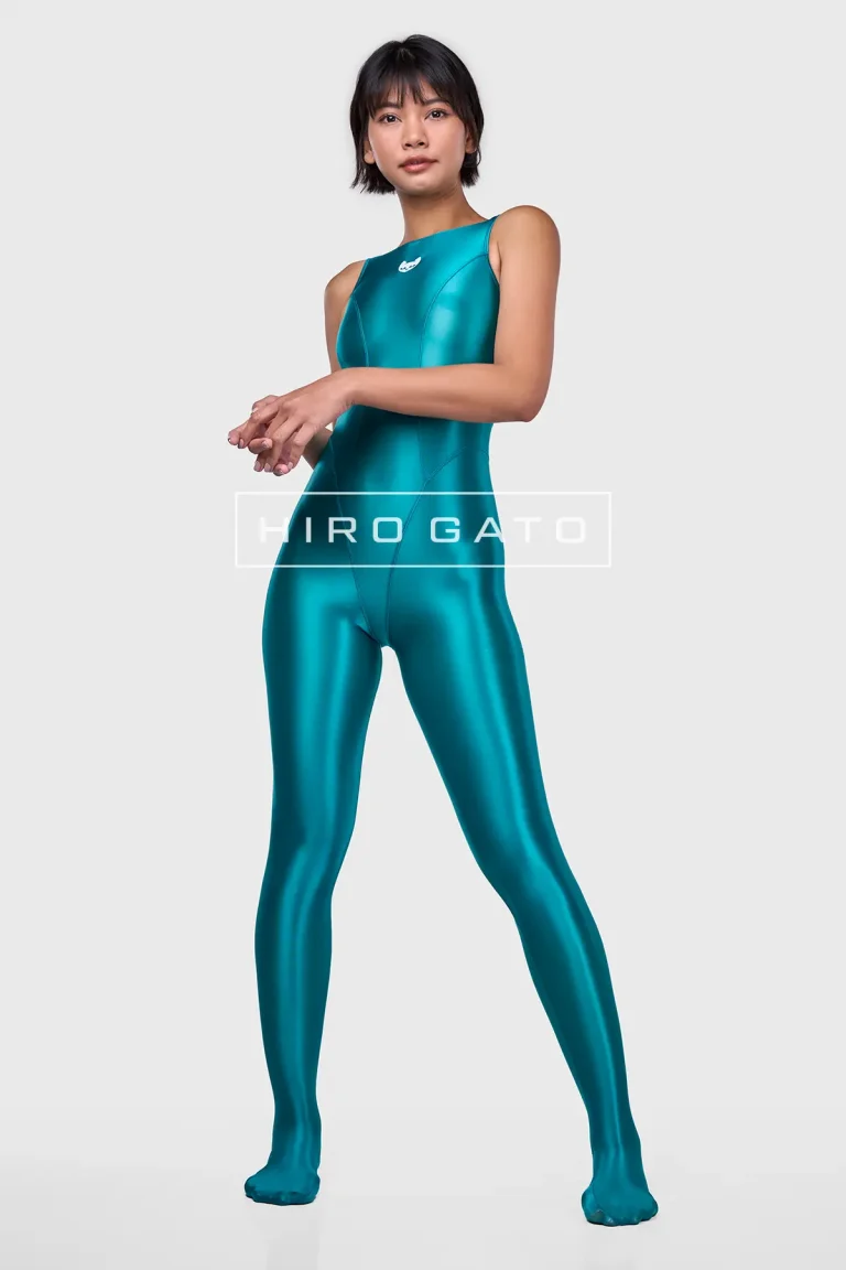 Sheer Nylon Unitard Green Transparent Spandex - Hiro Gato