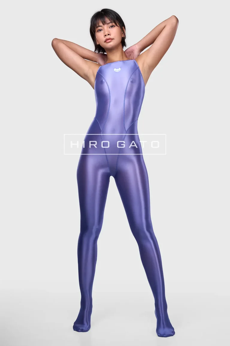 Sheer Nylon Unitard Baja Blue Transparent Spandex - Hiro Gato